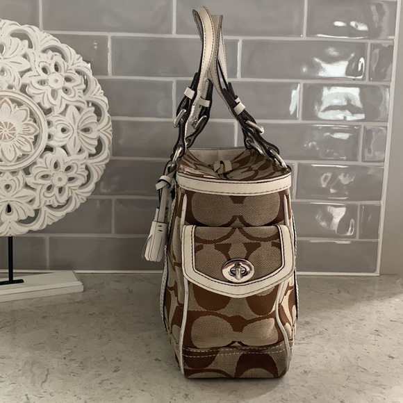 Coach | Bags | Coach Signature Gallery K5j6234 Canvas Jacquard Satchel ...